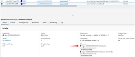 configure aws privatelink to securely connect to snowflake internal