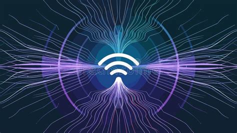 Abstract Wi Fi Signal Representation With Neural Wave Patterns Stock Vector Illustration Of