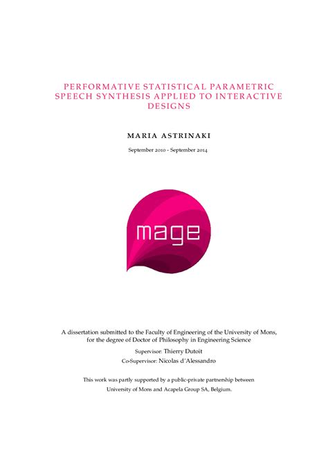 Performative Statistical Parametric Speech Synthesis Applied To Interactive Designs Eurasip