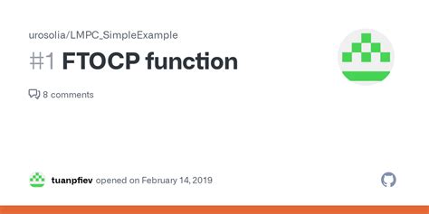 FTOCP Function Issue Urosolia LMPC SimpleExample GitHub