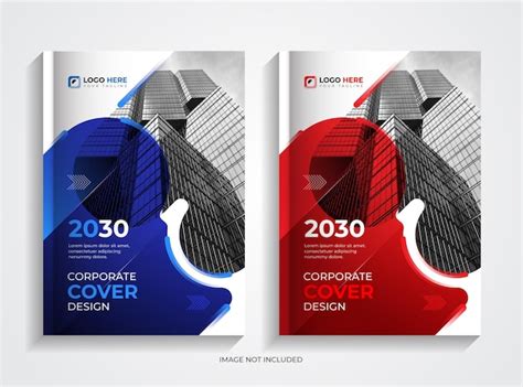 현대 기업 비즈니스 책 표지 디자인 모음 프리미엄 벡터