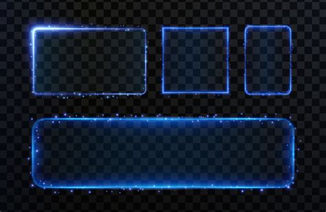 미래 지향적 인 Hud 라이트 블루 프레임 컬렉션입니다 기술적 배경 밝은 유리 파란색 프레임 정사각형 타원형 별 직사각형 원형 Hud입니다 벡터 그림입니다 0명에 대한 스톡