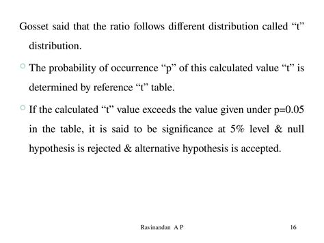 Unit Testing Of Hypothesis Parametric Test Biostatistics And Research Methodology PPTX