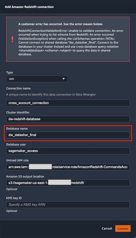 Import Data From Cross Account Amazon Redshift In Amazon Sagemaker Data