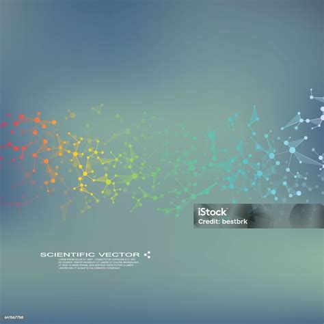 Molecule Dna And Neurons Vector Molecular Structure Connected Lines With Dots Genetic Chemical