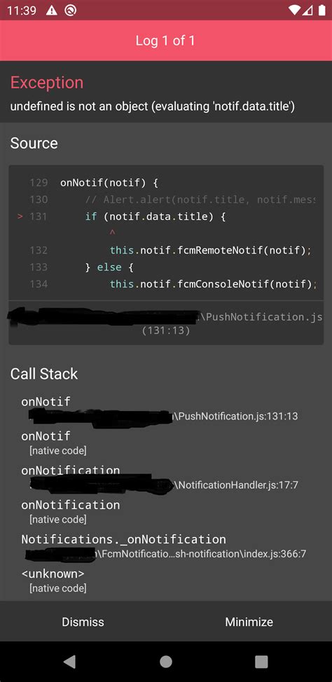 notification not cleared and got error while clicking fcm or remote