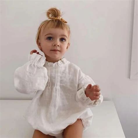 MILANCEL 리넨 원피스 긴팔 바디 수트 신생아 옷 가을 신상 AliExpress