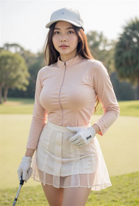 A Beautiful Thai Woman With Big Breasts And A Great Figure Is Standing