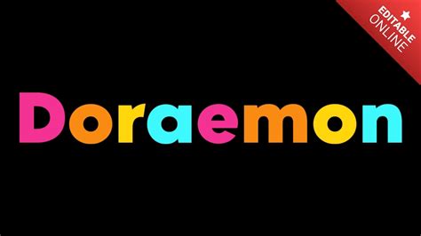 Doraemon Four Colors Font Text Effect Generator