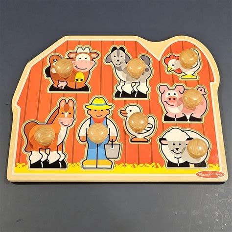 Melissa And Doug Toys Melissa Doug Farm Friends Wooden Jumbo Peg