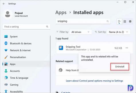 Remove Or Uninstall Snipping Tool From Windows 10 11