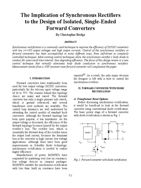 Synchronous Rectifiers Pdf Rectifier Field Effect Transistor