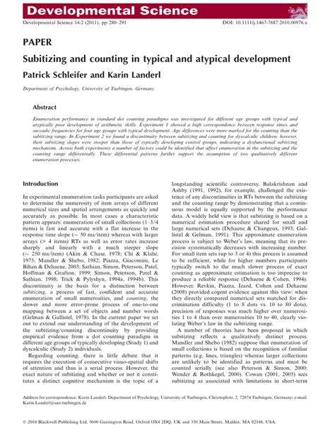 2011 ojo subitizing and counting in typical and atypical development
