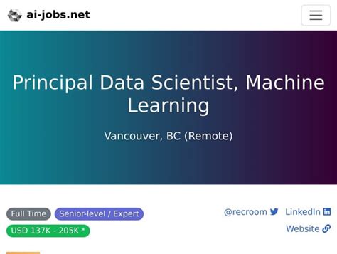 Hiring Principal Data Scientist Machine Learning Remote Raimljobs