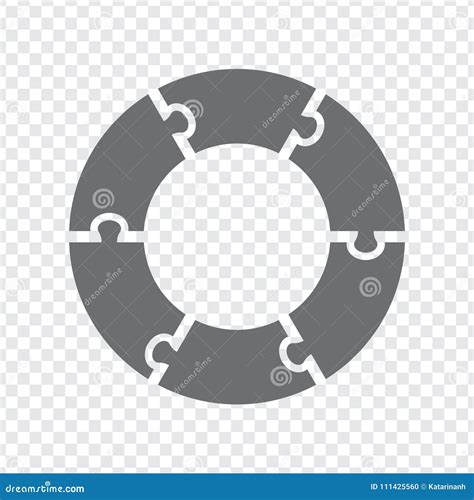 Simple Icon Circle Puzzle In Gray Simple Icon Circle Puzzle Of The Six