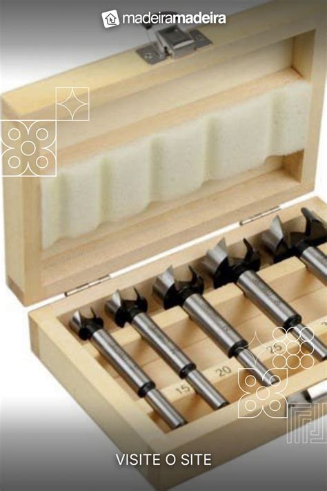 Jogo Kit 5 Brocas Fresas Forstner 10 35mm Madeira Dobradiça Madeiramadeira Fresas Para