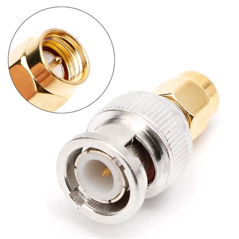 sma bnc jj rf coaxial coax adapter sma male to bnc male plug straight
