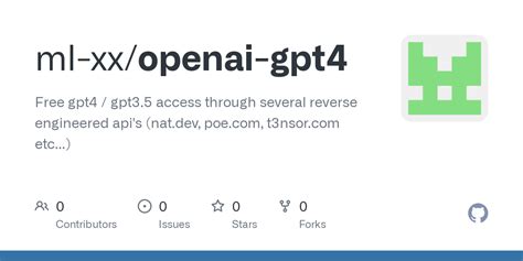 Github Ml Xxopenai Gpt4 Free Gpt4 Gpt35 Access Through Several