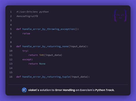 xiaket s solution for error handling in python on exercism
