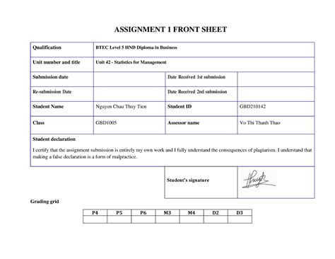 570 asm1 gffddđ assignment 1 front sheet qualification btec level 5