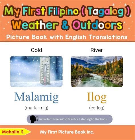 My First Filipino Tagalog Weather Outdoors Picture Book With English Translations Teach