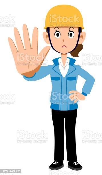 헬멧을 쓰고 있는 파란 작업복을 입은 여성 건설 산업에 대한 스톡 벡터 아트 및 기타 이미지 건설 산업 건설 현장 건축 Istock
