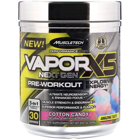 VaporX5 Next Gen Pre-Workout, Cotton Candy, 8.61 oz (244 g) | eBay
