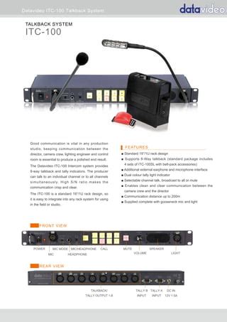 Datavideo ITC 100 Intercom Brochure PDF