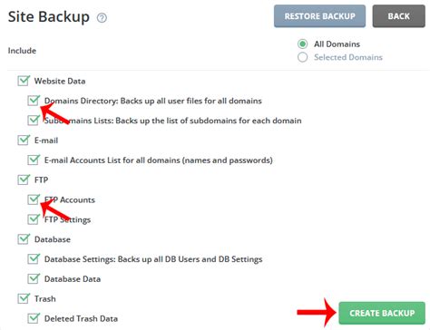 how to generate and download a full backup of your account in