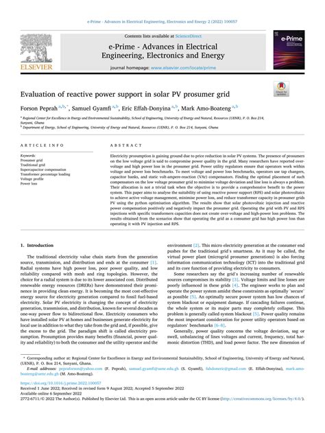 Pdf Evaluation Of Reactive Power Support In Solar Pv Prosumer Grid Pdf Evaluation Of Reactive Power Support In Solar Pv Prosumer Grid