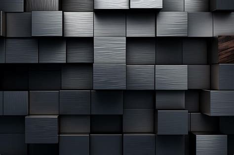 Premium Photo Abstract 3d Rendering Of Black Cubes Background Reflective Surface Pattern