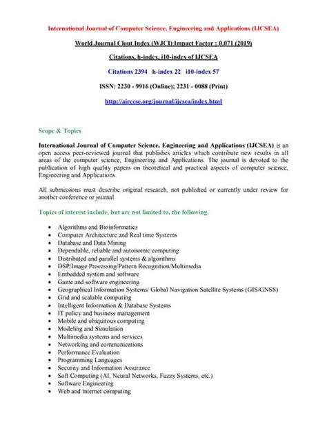 international journal of computer science engineering and applications