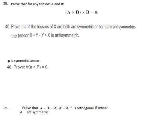 solved 30 prove that for any tensors a and b a x b o b