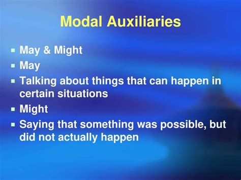 Ppt On Modal Auxiliaries Verbs Powerpoint Slides Myprivatetutor