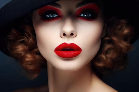 Premium AI Image Woman In Red Hat Illustration AI GenerativexA