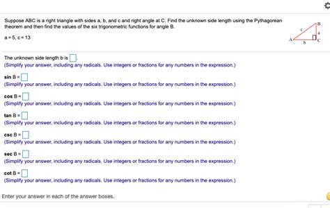 Solved Suppose Abc Is A Right Triangle With Sides A B And