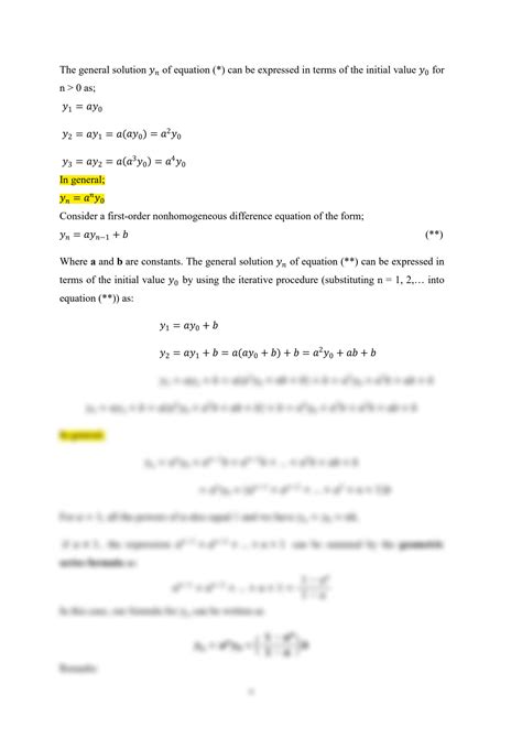 SOLUTION: Revised Difference Equation - Studypool
