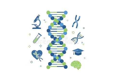 Genetics Science And Education Icon Set Stock Illustration