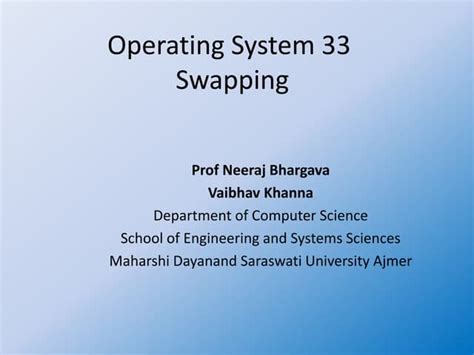 Operating System 33 Swapping Pptx