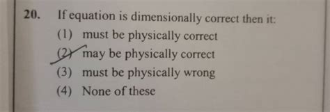 If Equation Is Dimensionally Correct Then It Filo