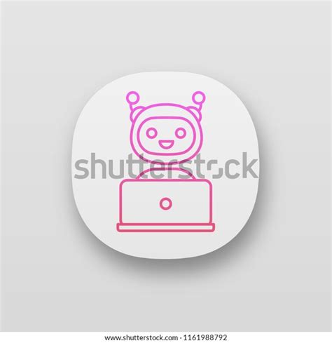 Chatbot App Icon Uiux User Interface Vector De Stock Libre De