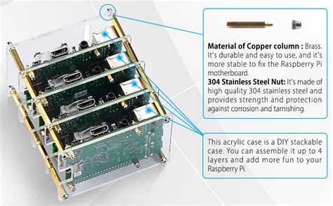 Geeekpi Cluster Case For Raspberry Pi 4 Model B Pi Case