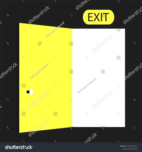 Exit Icon White Yellow Color On Stock Vector Royalty Free Shutterstock
