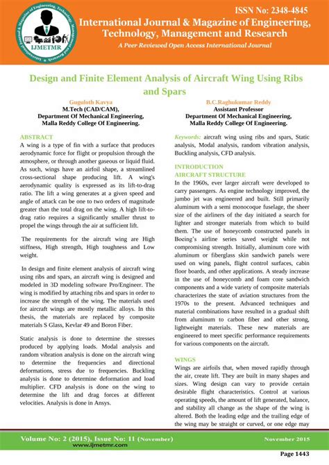 Pdf Design And Finite Element Analysis Of Aircraft Wing Using · Pdf Filedesign And Finite