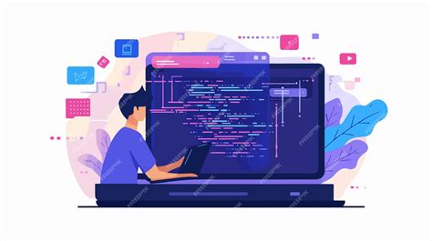 Professional Web Developer Programming Code On Laptop Premium Ai