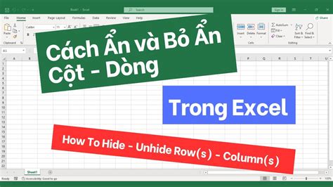 Cách Ẩn Và Bỏ Ẩn Dòng Cột Trong Excel Hide And Unhide Row Column