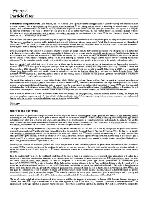 Particle Filter Pdf Monte Carlo Method Applied Mathematics