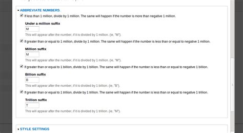 views numeric extras