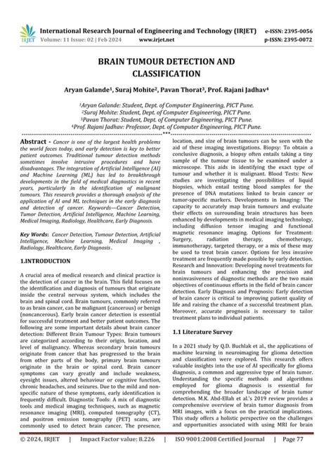Brain Tumour Detection And Classification Pdf Free Download