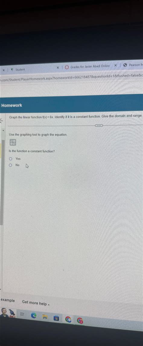 solved homeworkgraph the linear function f x 6x ﻿identify